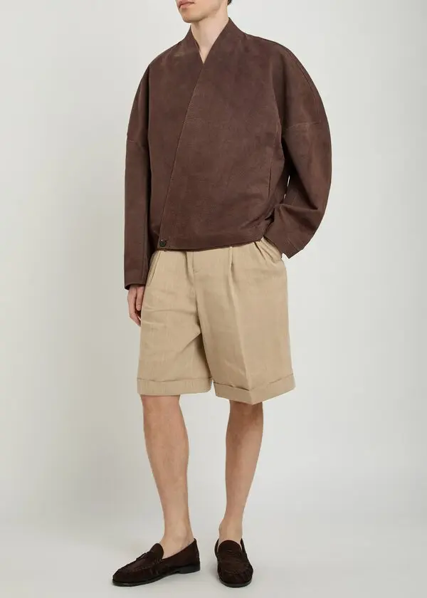 Jacquemus Le Short Pastro Herringbone Linen-blend Shorts