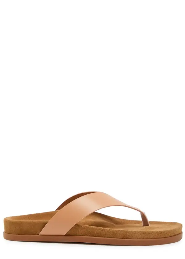 ANCIENT GREEK SANDALS Charys Footbed Leather Flip Flops - Natural