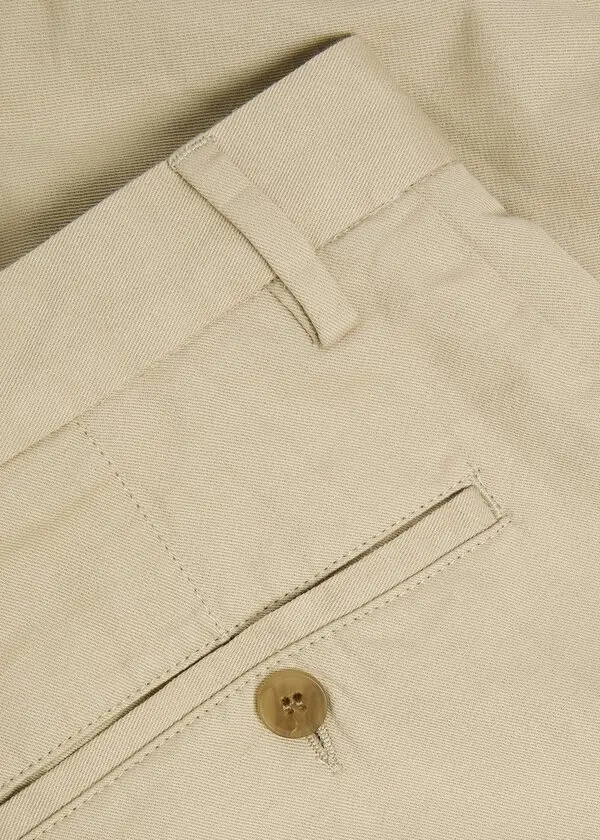 Sunspel Cotton And Linen-blend Tapered-leg Trousers