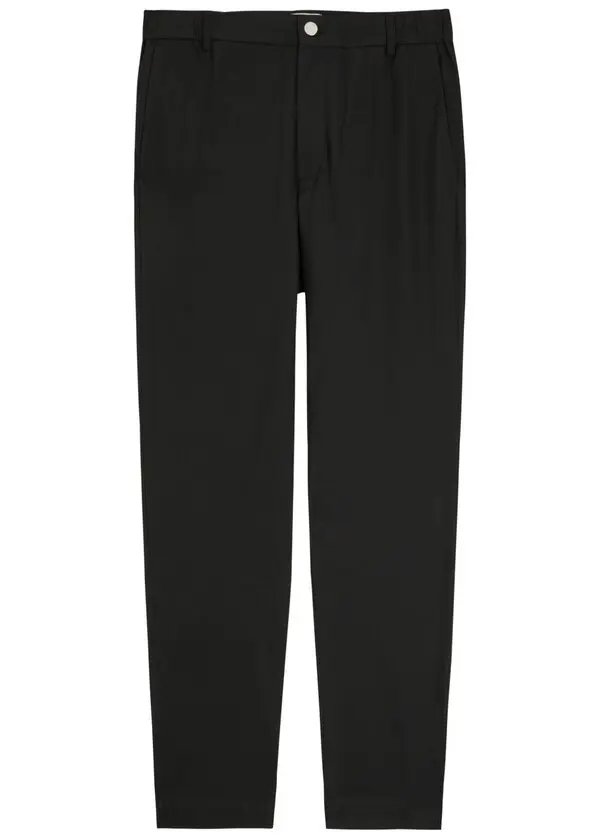 LESTRANGE Slim-leg Cotton-blend Trousers - Black