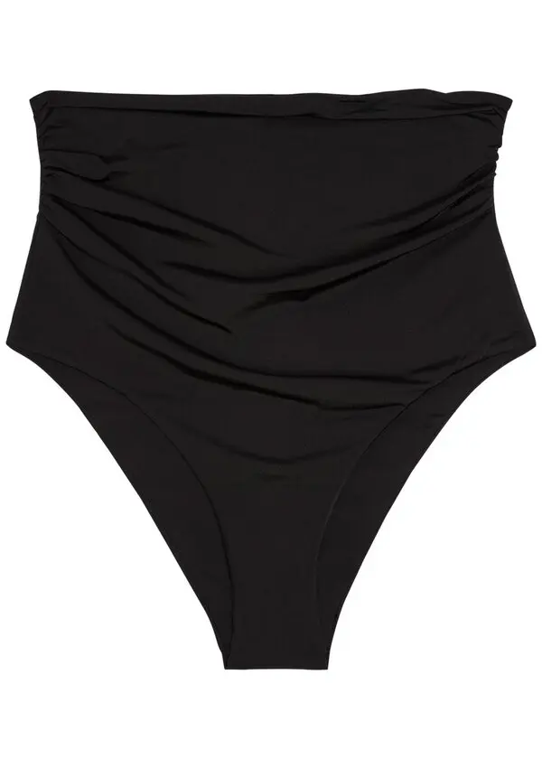 Max Mara Ruched High-waisted Bikini Briefs - Black