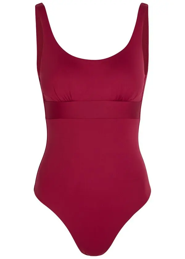 Max Mara Camilla Scoop-neck Swimsuit - Burgundy