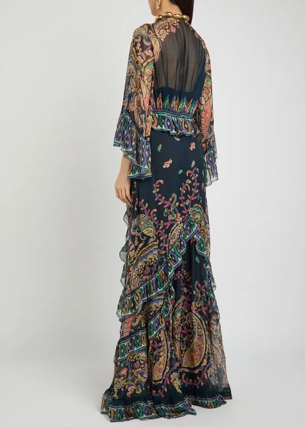 Etro Printed Silk-chiffon Maxi Dress
