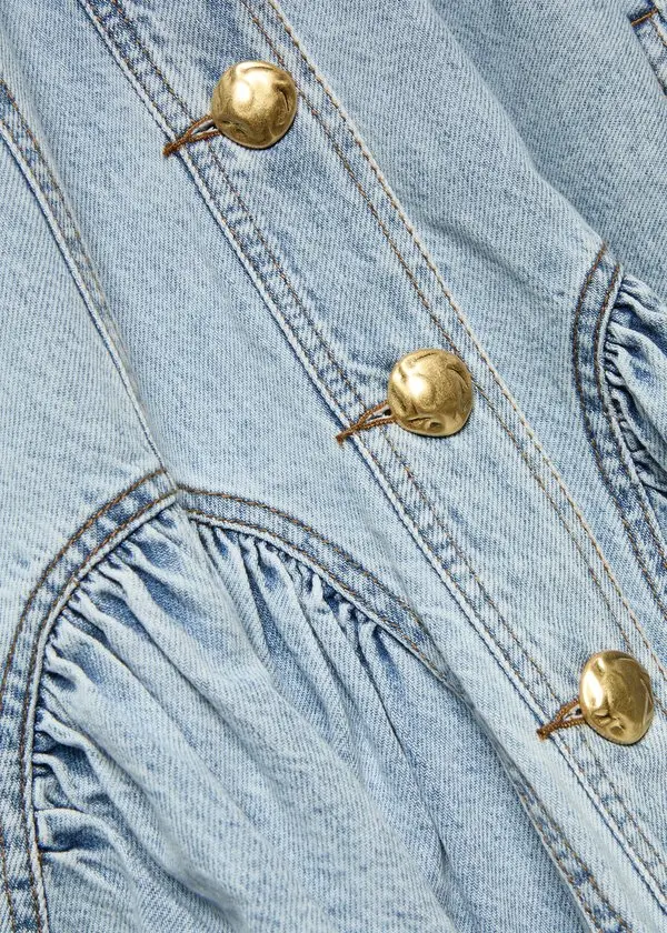 Aje Noa Gathered Denim Mini Dress