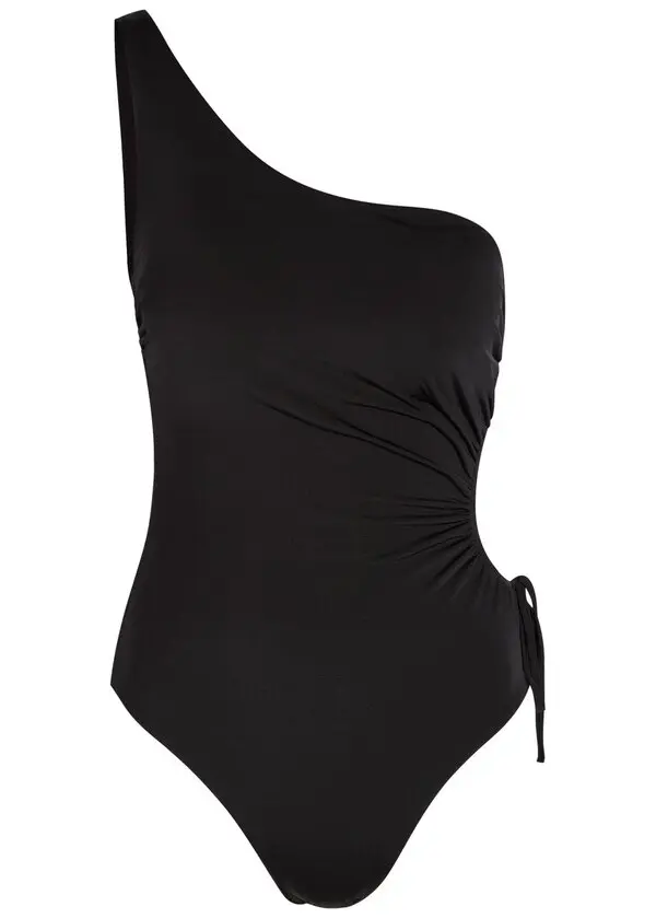 Max Mara Stretch-polyamide One-shoulder Swimsuit - Black