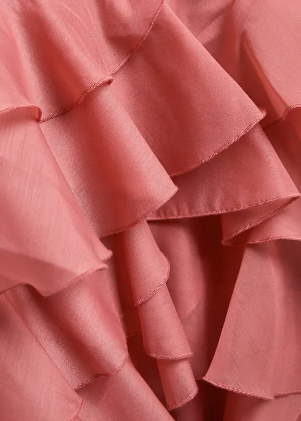 Aje Cleo Ruffled Chiffon Mini Dress - Pink