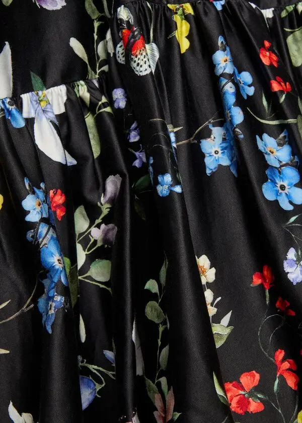 Alice + Olivia Lila Floral Print Tiered Gown - Multicoloured