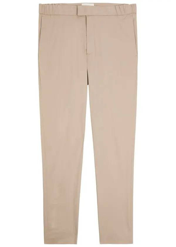 LESTRANGE Slim-leg Cotton-blend Trousers - Beige