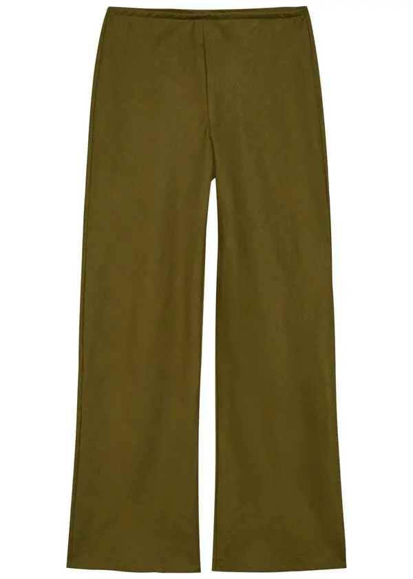 REFORMATION Gale Straight-leg Linen Trousers - Khaki