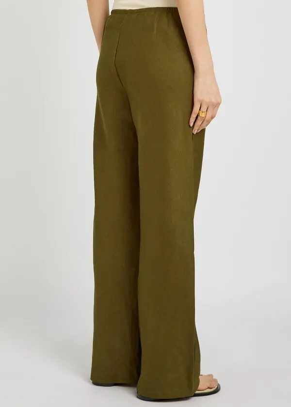 REFORMATION Gale Straight-leg Linen Trousers - Khaki