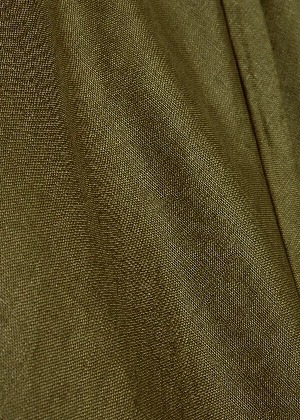 REFORMATION Gale Straight-leg Linen Trousers - Khaki