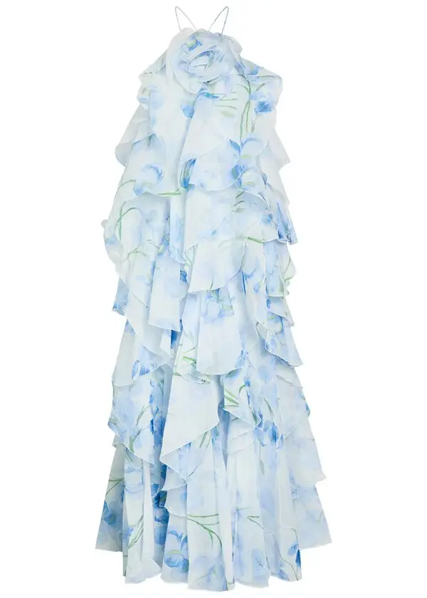 Aje Pandorea Ruffled Chiffon Maxi Dress