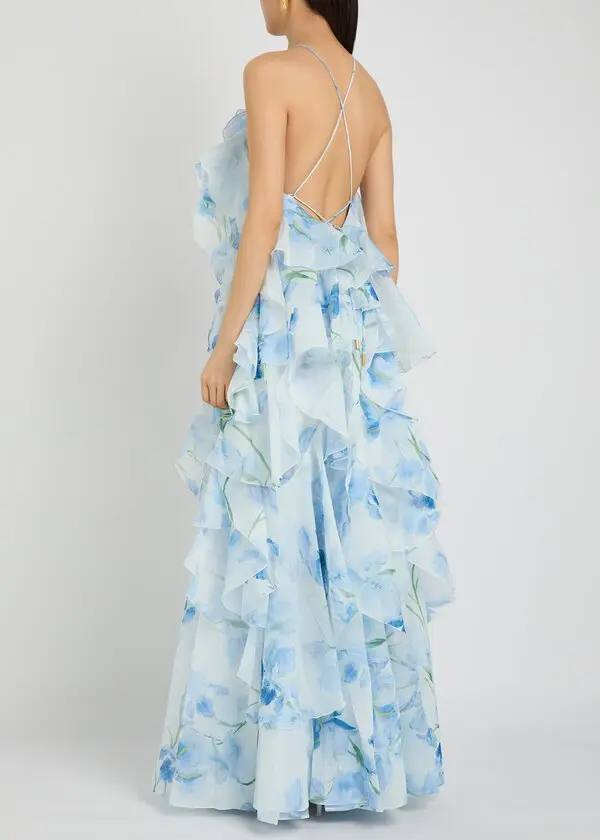 Aje Pandorea Ruffled Chiffon Maxi Dress