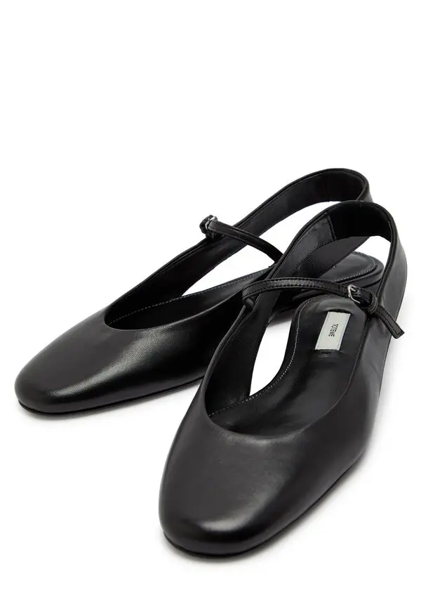 TOTEME Nappa Leather Mary Jane Flats - Black