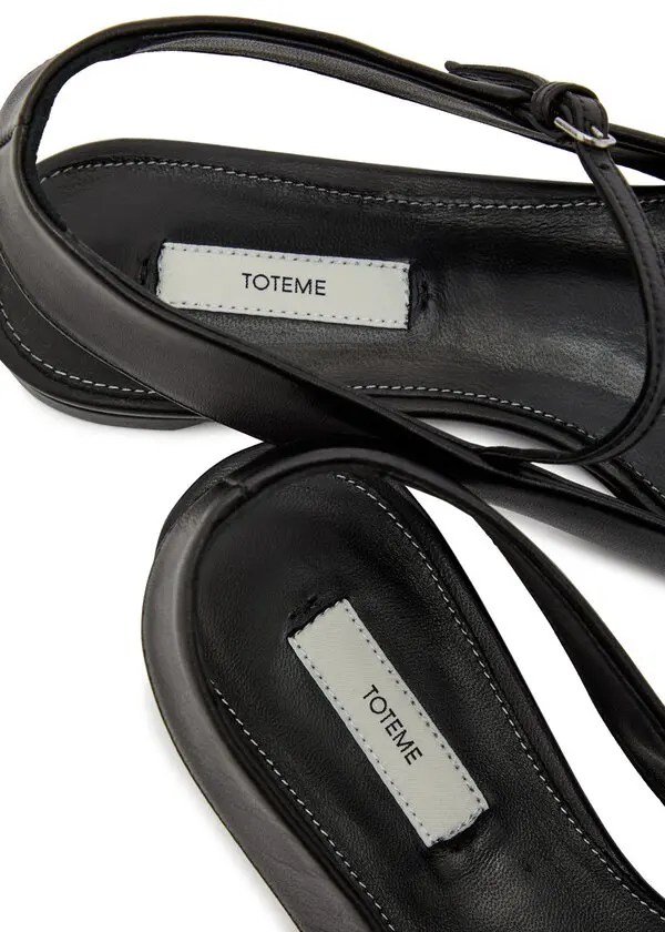 TOTEME Nappa Leather Mary Jane Flats - Black