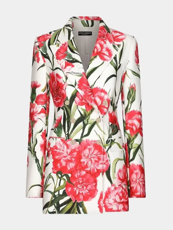Dolce & Gabbana Happy Garden Printed Blazer - White