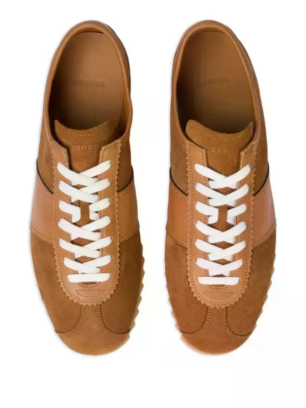 Sandro Leather And Suede Low-top Sneakers - Brown