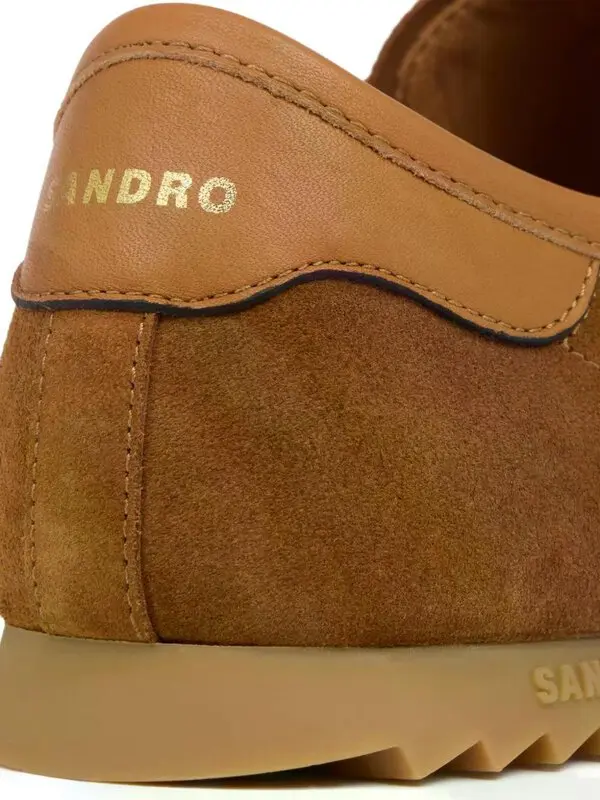 Sandro Leather And Suede Low-top Sneakers - Brown