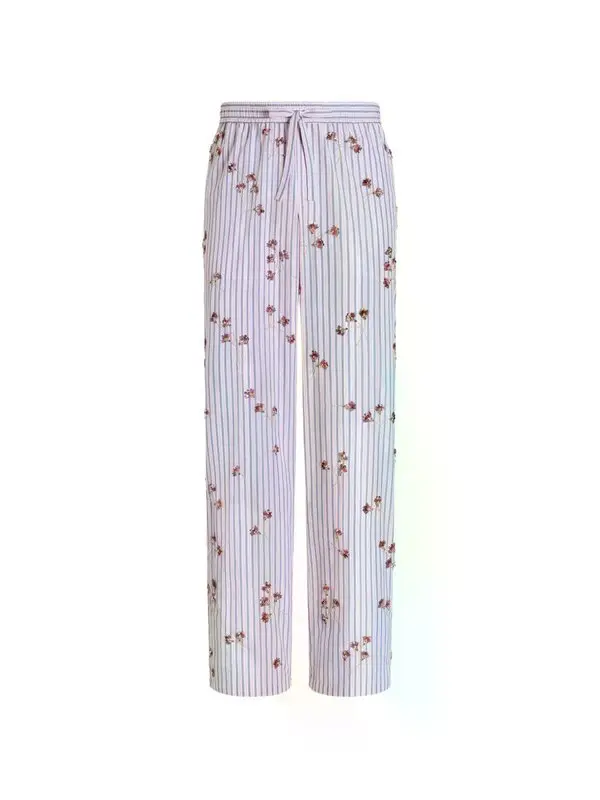 Dolce & Gabbana Cotton-silk Vanity Trousers With Embroidery - Purple