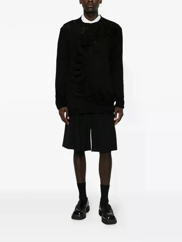 Comme Des Garçons Cable-knit Crewneck Sweater