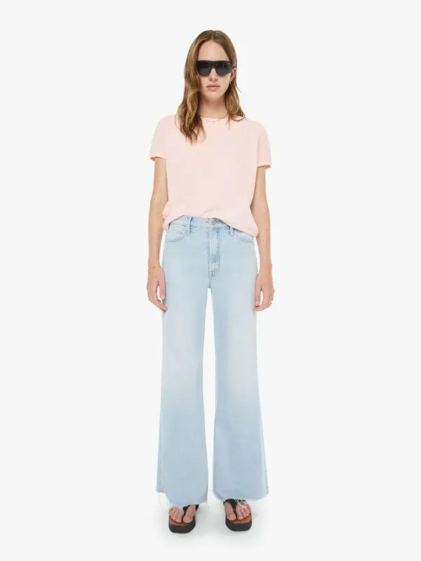 MOTHER The Hustler Roller Skimp Fray Jeans - Light Blue