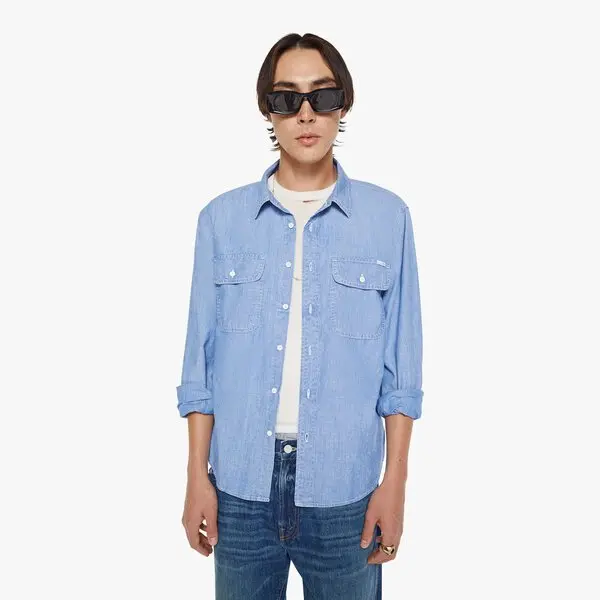 MOTHER The Rounded Freeze Hook Or Crook Shirt - Blue