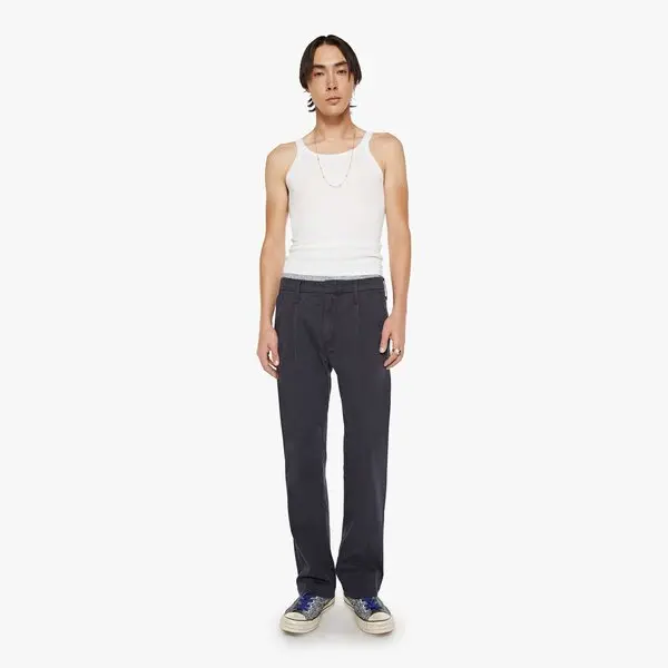 MOTHER Pleated Relaxed Fit Trousers - Blue