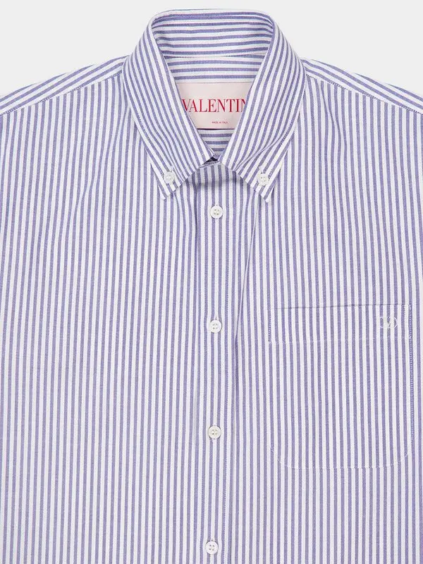 Valentino Garavani Striped Cotton Short-sleeved Shirt