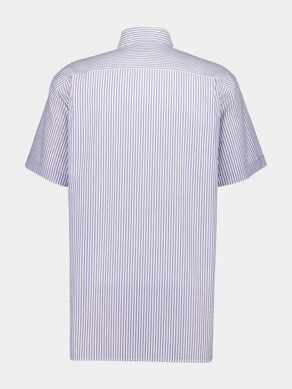 Valentino Garavani Striped Cotton Short-sleeved Shirt - Blue