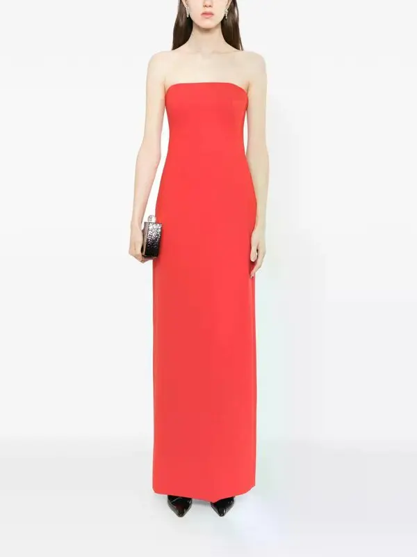 Amsale Strapless Column Maxi Dress