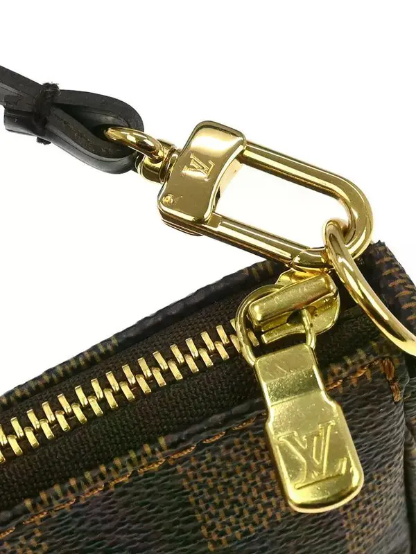 LOUIS VUITTON Damier Ebène Chequered Top Handle Shoulder Bag - Brown