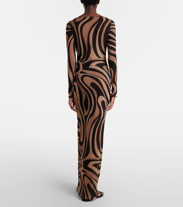 Emilio Pucci Marmo Tulle Maxi Dress - Beige