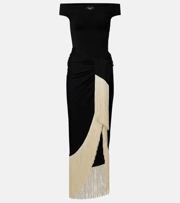 TALLER MARMO Romy Fringed Swimsuit And Cover-up Set - Black
