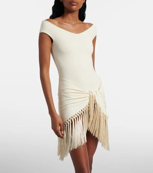 TALLER MARMO Romy Fringed Swimsuit And Beach Cover-up Set - White