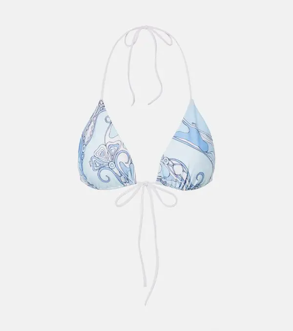 Emilio Pucci Orchidee Bikini Top - Blue