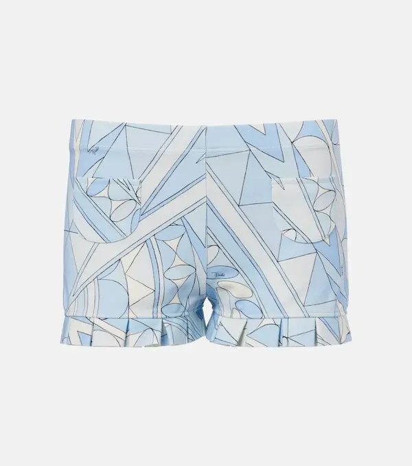 Emilio Pucci Manuba Ruffled Jersey Shorts - Blue