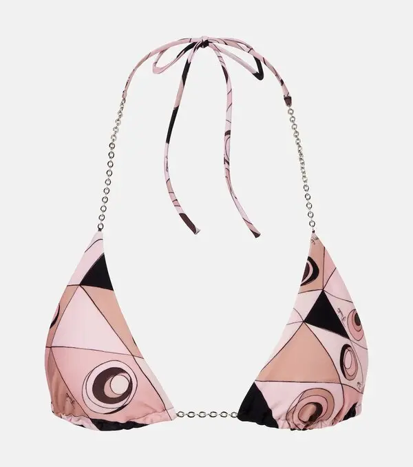 Emilio Pucci Occhi Chain-detail Bikini Top - Pink