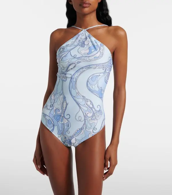 Emilio Pucci Orchidee Open-back Swimsuit