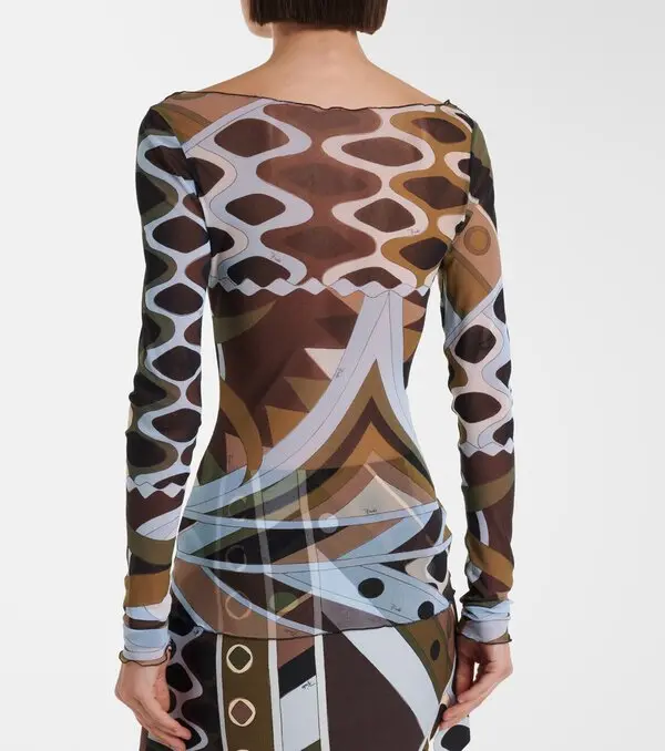 Emilio Pucci Vivara Sheer Tulle Top - Multicoloured