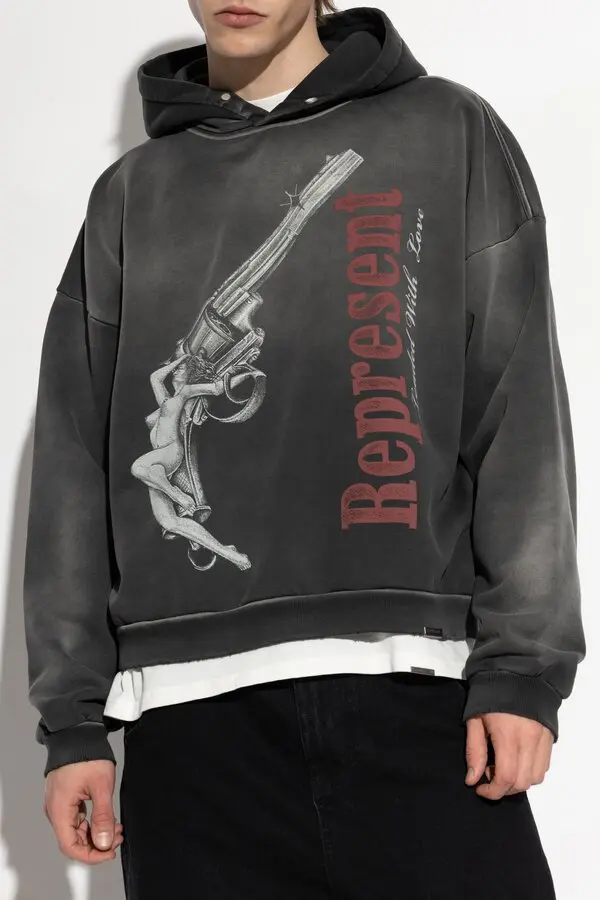 REPRESENT Printed Cotton Knit Sweatshirt