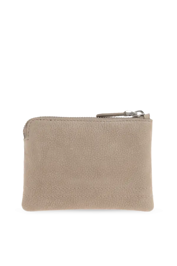 AMI Paris Leather Wallet - Grey