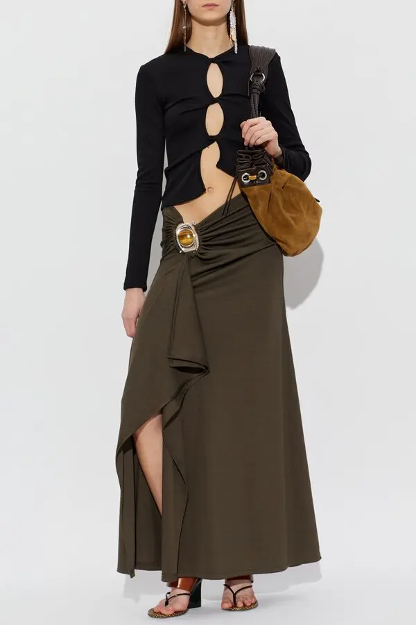 Christopher Esber Occhio Crystal Skirt - Green