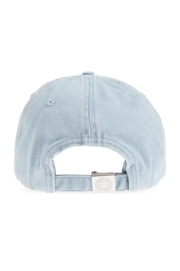 Stone Island Cap With Embroidered Logo - Light Blue
