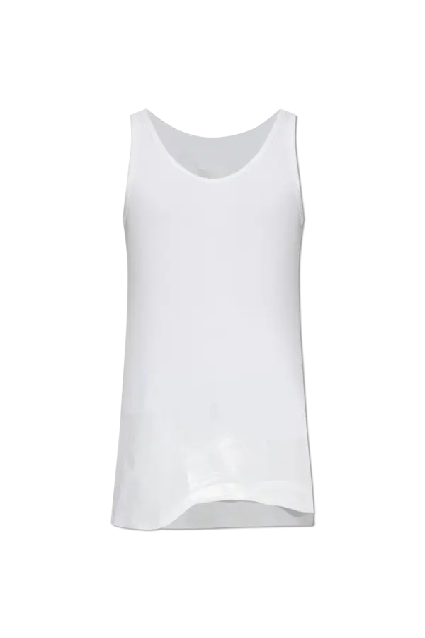 MAISON MARGIELA Asymmetrical Cut Tank Top - White
