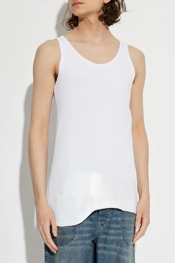 MAISON MARGIELA Asymmetrical Cut Tank Top - White