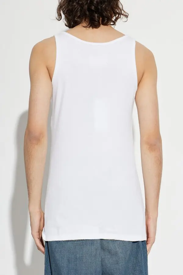 MAISON MARGIELA Asymmetrical Cut Tank Top - White