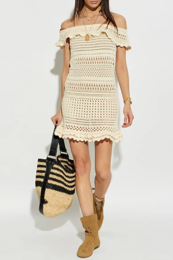 MARANT ETOILE Zoa Crochet Mini Dress - Cream
