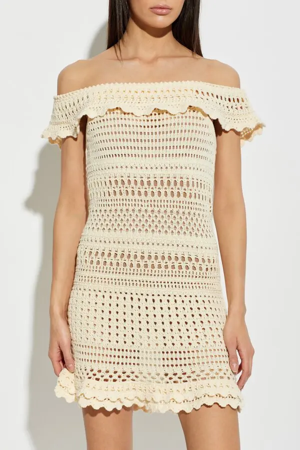 MARANT ETOILE Zoa Crochet Mini Dress - Cream