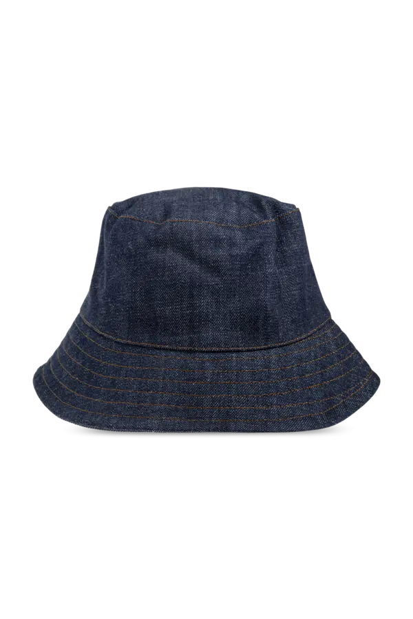 AMI Paris Denim Bucket Hat With Logo