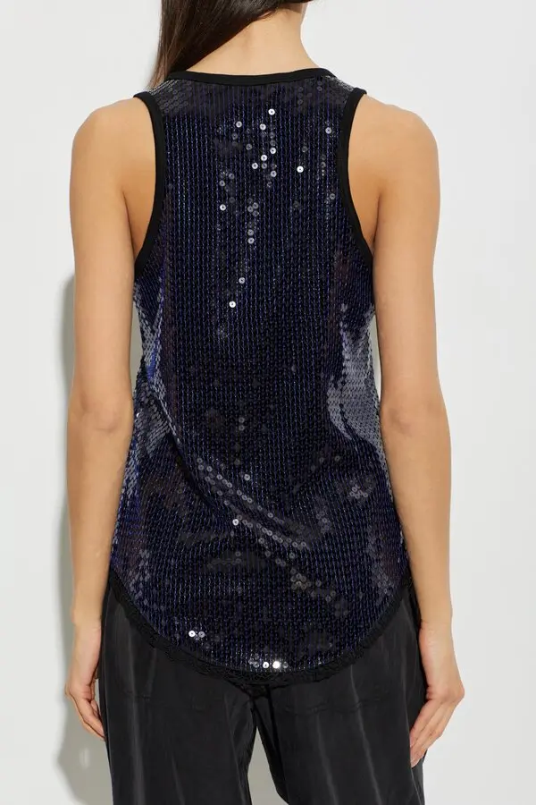 Isabel Marant Étoile Renelle Sequined Top - Navy Blue